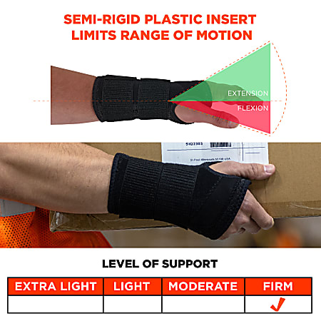 Ergodyne ProFlex 4015 Wrist Brace Support Double Strap L Right Black ...