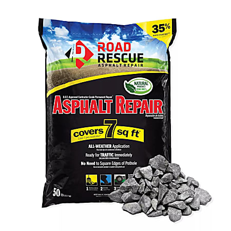 Road Rescue Asphalt Repair Bags 7 Sq. Ft. 50 Lb Pallet Of 62 Bags - ODP ...