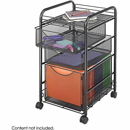 Safco Onyx Mesh File Cart With 1 File Drawer And 2 Small Drawers 27 12 ...