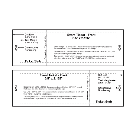 Custom Full Color Perforated Tickets EventRaffle 2 Side Pack Of 50 ...