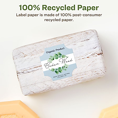 Avery Recycled Paper Labels 94110 EWMP50 Square Scalloped 1 58 x 1 58 ...