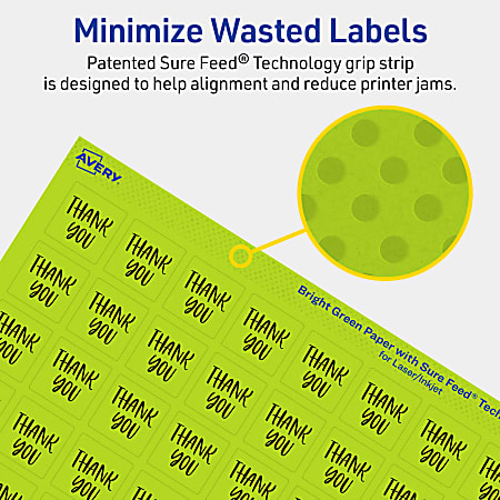 Avery Print To The Edge Labels With Sure Feed Technology And Easy Peel ...