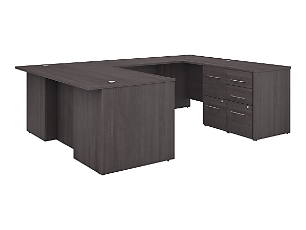 Bush Business Furniture Office 500 72 W U Shaped Executive Corner Desk With Drawers Storm Gray Standard Delivery Office Depot