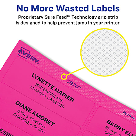 Avery® High-Visibility Permanent Laser ID Labels, 5970, 1" x 2 5/8 ...