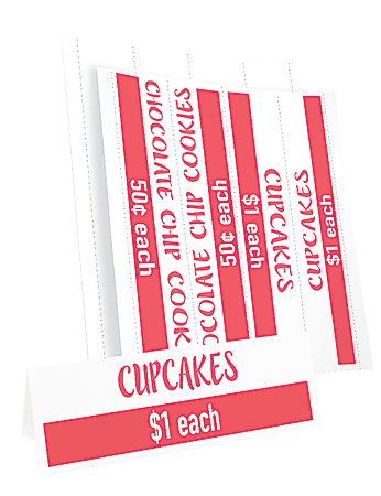 Office Depot Brand InkjetLaser Tent Cards Medium 2 12 x 8 12 Bright ...