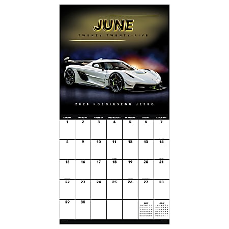 2025 TF Publishing Monthly Wall Calendar 12 x 12 Dream Cars January ...