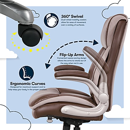 Serta Smart Layers Brinkley Ergonomic Bonded Leather High Back ...