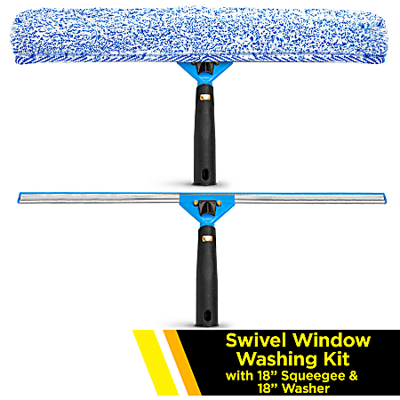 Gritt Commercial Swivel Window Washing Kit With Squeegee And Washer 18 ...