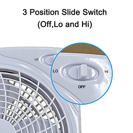 Optimus Box Fan 12 x 10 White - Office Depot
