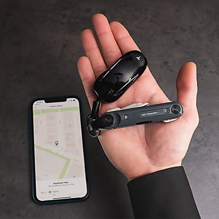KeySmart Max With Tile Smart Location Steel Gray - Office Depot