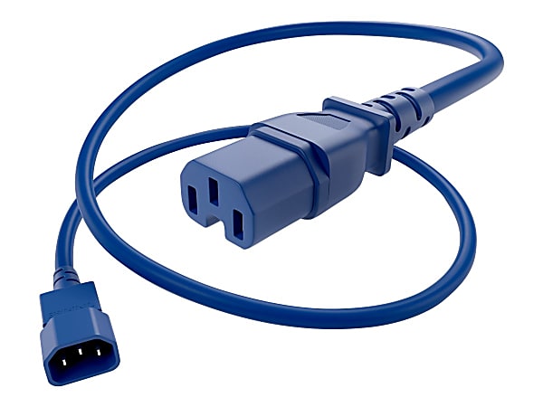 UNC Group Power extension cable IEC 60320 C14 to IEC 60320 C15 250 V 15 A 2 ft blue - ODP ...