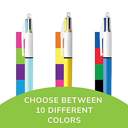 BIC 4 Color Retractable Ballpoint Pens Medium Point 1.0 mm Assorted Ink ...