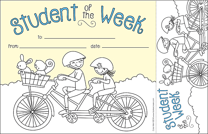 Barker Creek Color Me Awards And Bookmarks Set Student Of The Week ...
