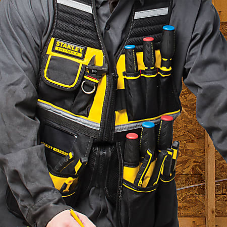 Stanley FATMAX Mesh Tool Vest One Size BlackYellow - Office Depot