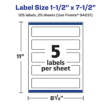Avery Waterproof Permanent Labels With Sure Feed 94231 WMF25 Rectangle ...