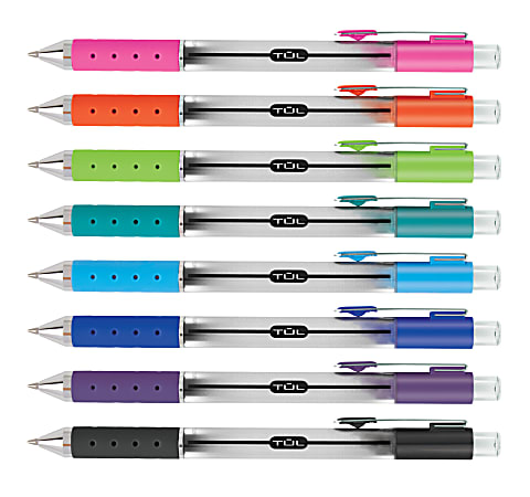 TUL GL Series Retractable Gel Pens Medium Point 0.7 mm Silver Barrel ...