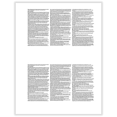 ComplyRight W 2 Blank Tax Forms 2 Up With Backer Instructions 8 12 x 11 ...
