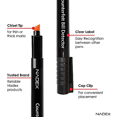 Nadex Coins Counterfeit Pen 1 Pack Iodine based Solution Black 1 Pack ...