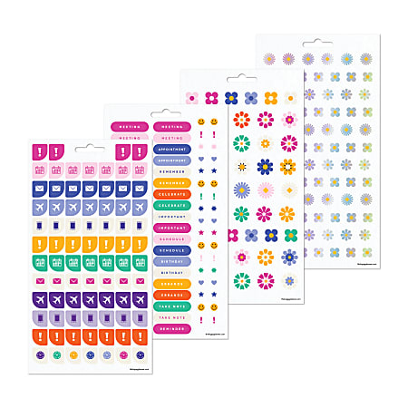 Happy Planner Flower Burst Stickers Medium 71 Stickers Per Sheet Pack ...