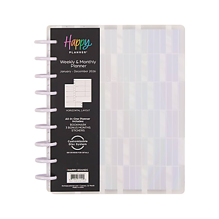 2026 Happy Planner MonthlyWeekly Classic Disc Bound Planner 7 x 9 14 ...