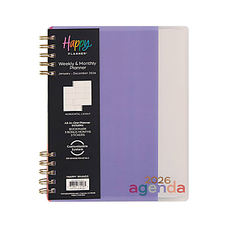 2026 Happy Planner MonthlyWeekly Classic Customizable Twin Loop Planner ...