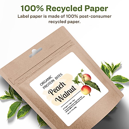 Avery Recycled Paper Labels 94101 EWMP100 Square 3 x 3 White Pack Of ...