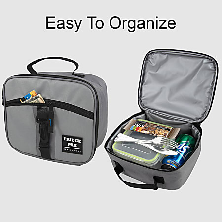 Fridge Pak Lunch Boxes With Clips 7 14 H x 9 W x 4 D BlackGrayGreen ...