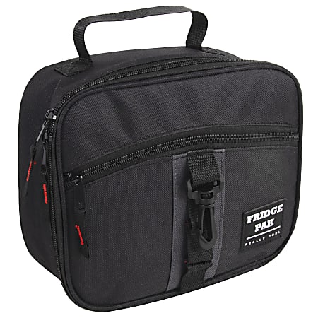 Fridge Pak Lunch Boxes With Clips 7 14 H x 9 W x 4 D BlackGrayGreen ...