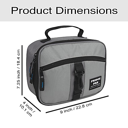 Fridge Pak Lunch Boxes With Clips 7 14 H x 9 W x 4 D BlackGrayGreen ...