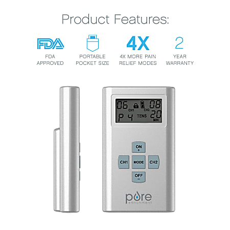 Pure Enrichment PurePulse Pro Advanced TENS Unit White - Office Depot