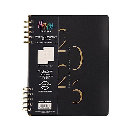 2026 Happy Planner MonthlyWeekly Classic Customizable Twin Loop Planner ...