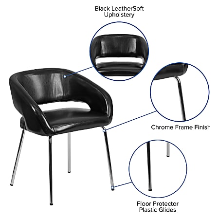 Flash Furniture Fusion Contemporary LeatherSoft Faux Leather Side ...