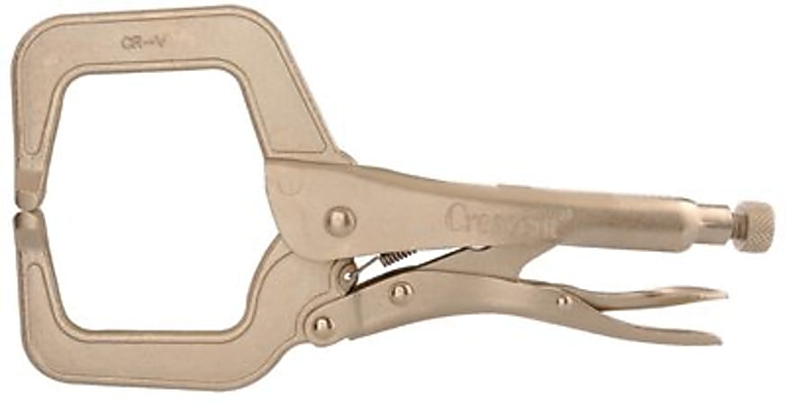 Crescent Locking C-Clamp Pliers with Rectangular Tips, 4" Capacity