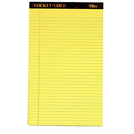 TOPS Docket Gold Premium Writing Pads 8 12 x 14 Legal Ruled 50 Sheets ...