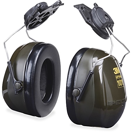 3M Optime Earmuff Cap Mount Headset BlackGreen - Office Depot