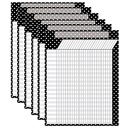 Teacher Created Resources Incentive Chart Black Polka Dots Pack Of 6 ...