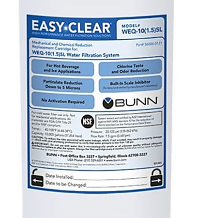 BUNN WEQ 10 5L Water Filter Replacement Cartridge 13 18 H x 3 58 H x 3 ...