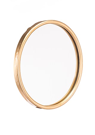 Zuo Modern Ogee Round Mirror Small 12 H x 12 W x 1 D Gold - Office Depot