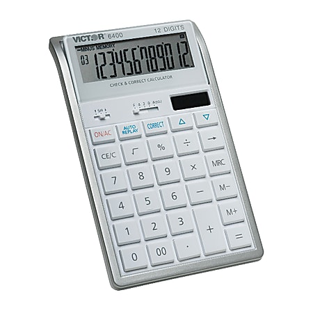 Victor 6400 12 Digit Desktop Calculator WhiteSilver - Office Depot