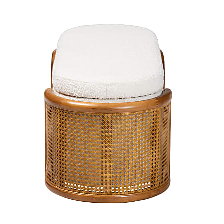 Baxton Studio Basira Japandi Boucle Fabric and Rattan Storage Bench 17 ...