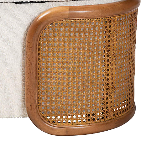 Baxton Studio Basira Japandi Boucle Fabric and Rattan Storage Bench 17 ...