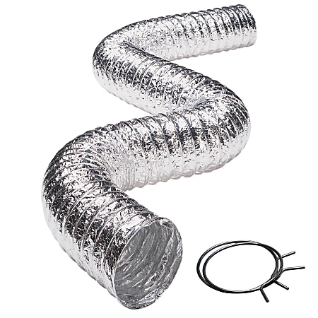 Deflecto 3 Ply 4 x 8 Class 1 Flexible Aluminum Duct With Spring Clamps ...