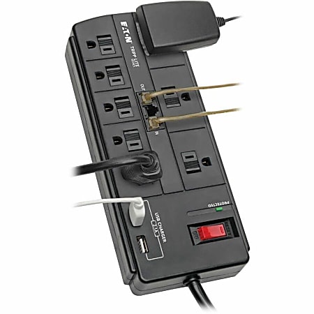 Eaton Tripp Lite Series 8 Outlet Surge Protector Power Strip with 2 USB ...