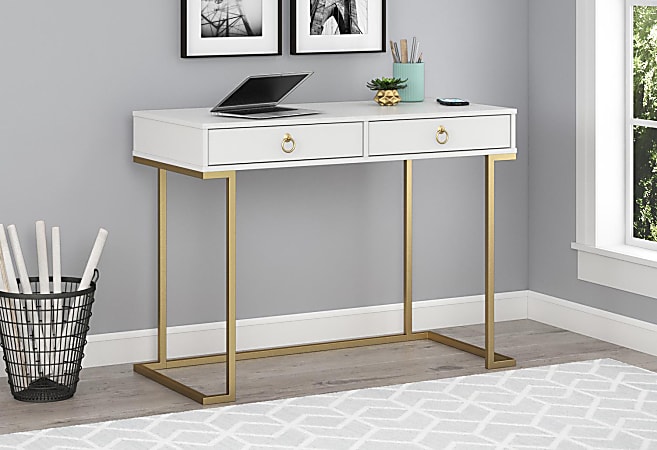 Ameriwood Home Serenity 42 W Writing Desk White ODP Business Solutions