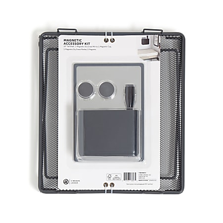 U Brands Magnetic Locker Accessory Kit With Shelf Charcoal Gray Set Of ...