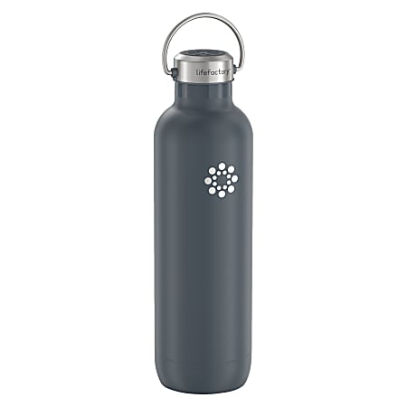 LifeFactory Stainless Steel Vacuum Insulated Sport Bottle 32 Oz Carbon ...