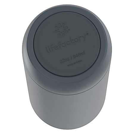 LifeFactory Stainless Steel Vacuum Insulated Sport Bottle 32 Oz Carbon ...