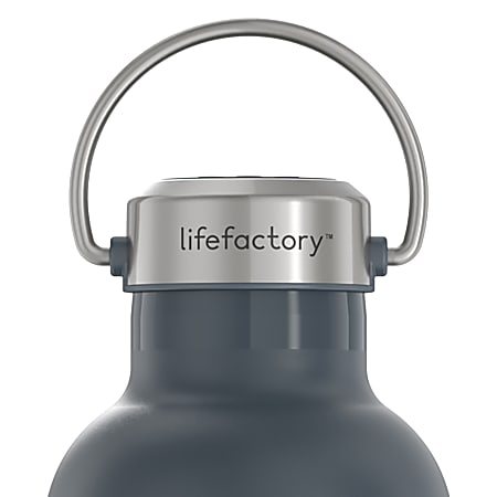 LifeFactory Stainless Steel Vacuum Insulated Sport Bottle 32 Oz Carbon ...
