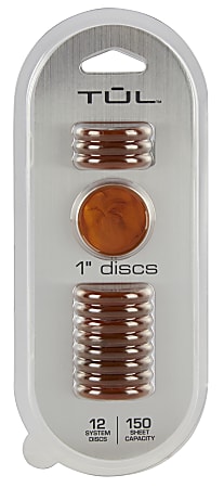 TUL® Discbound Expansion Discs, 1", Tortoise Shell, Brown, Pack of 12