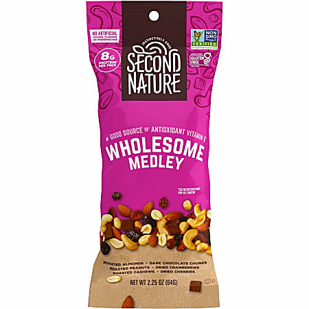 SECOND NATURE Wholesome Medley Mixed Nuts 2.25 oz 12 Count - Office Depot